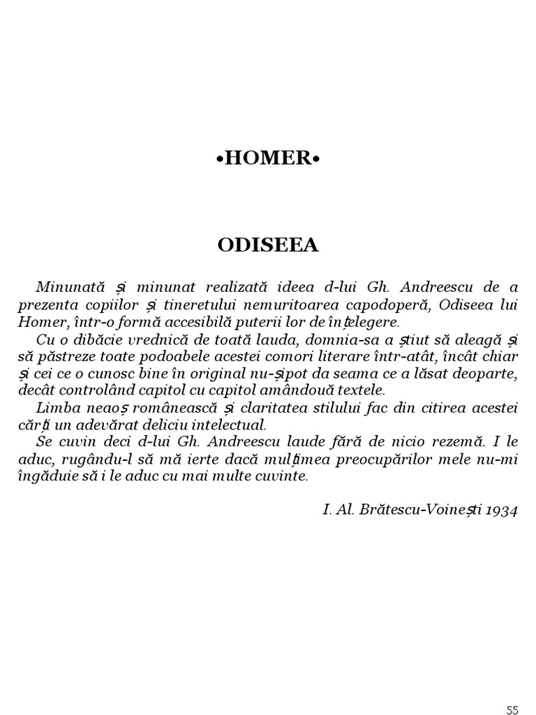 Opera Odiseea de Homer | PDF