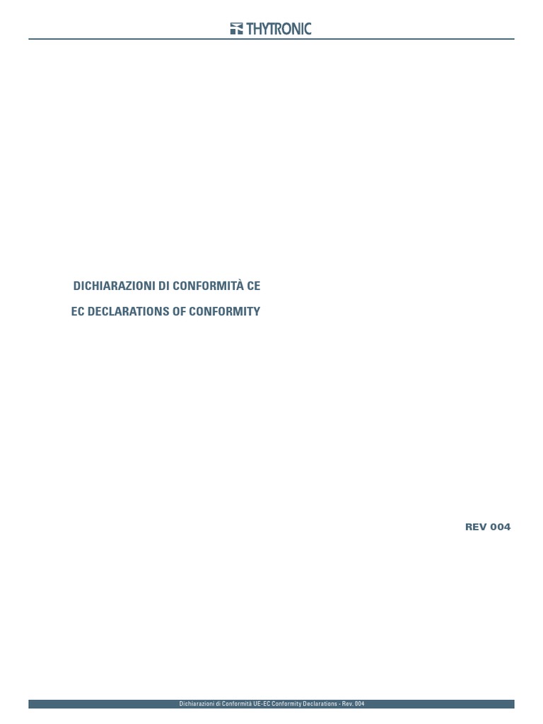 CE Dichiarazione Conformita Conformity Declaration | PDF