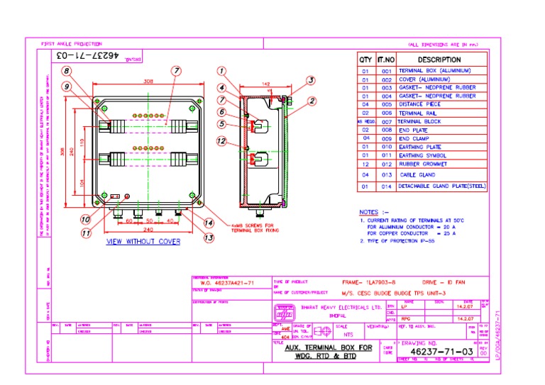 Aux Terminal Box RTD - BTD, ID Fan, Rev.0 | PDF