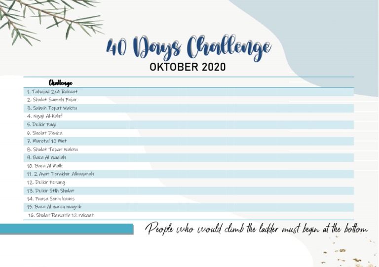 40 Days Challenge Oktober | PDF