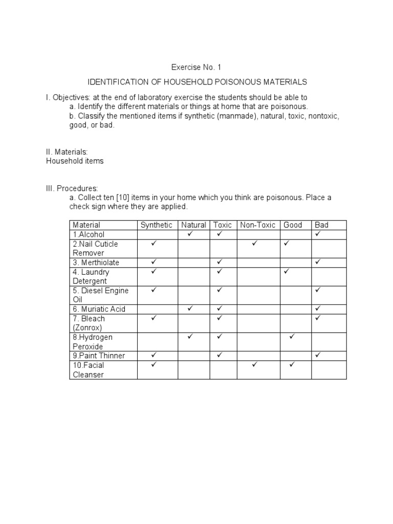 Household Poisnous Materials | PDF | Poison | Chemical Substances