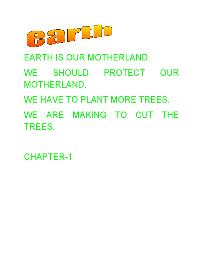 Earth Is Our Motherland | PDF