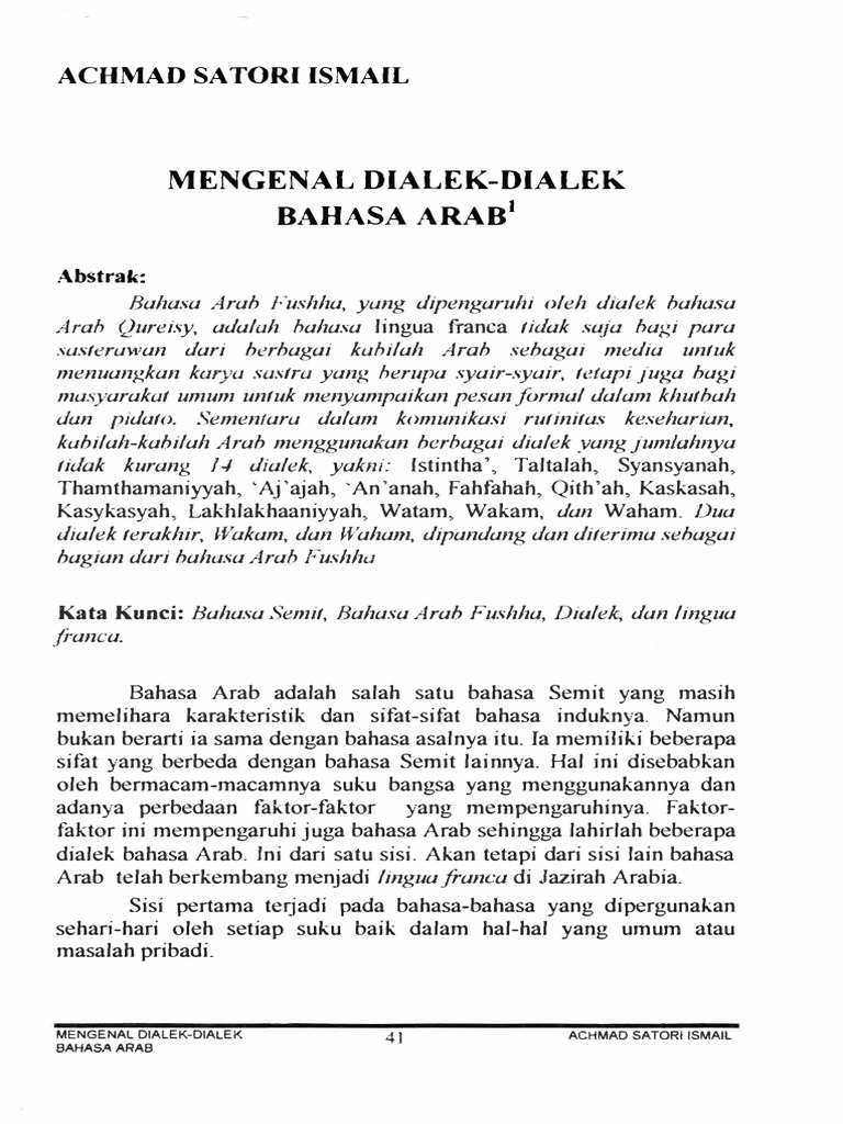 Mengenal Dialek Dialek Bahasa Arab 9148faaf | PDF