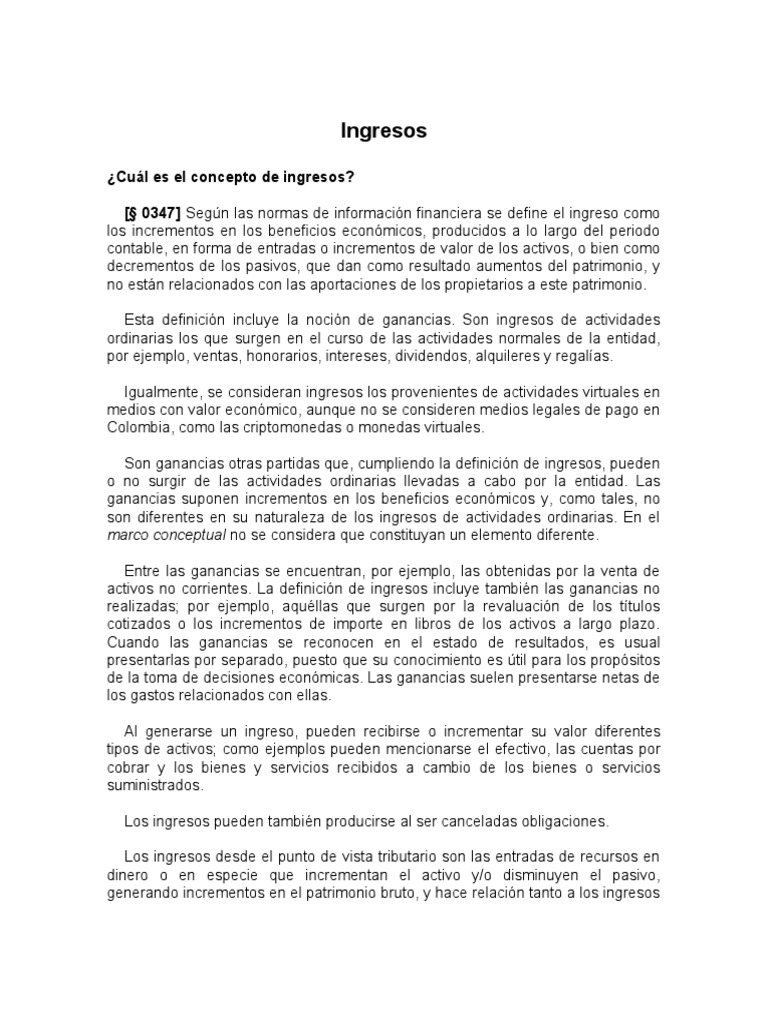 Definición y Clasificación de Ingresos | PDF | Beneficio (economía ...