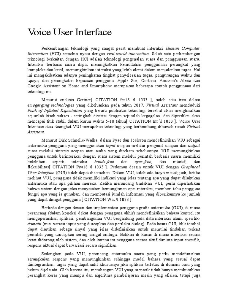 Voice User Interface | PDF