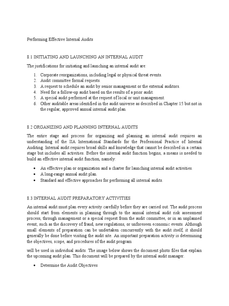 Performing Internal Audit | PDF | Internal Audit | Audit