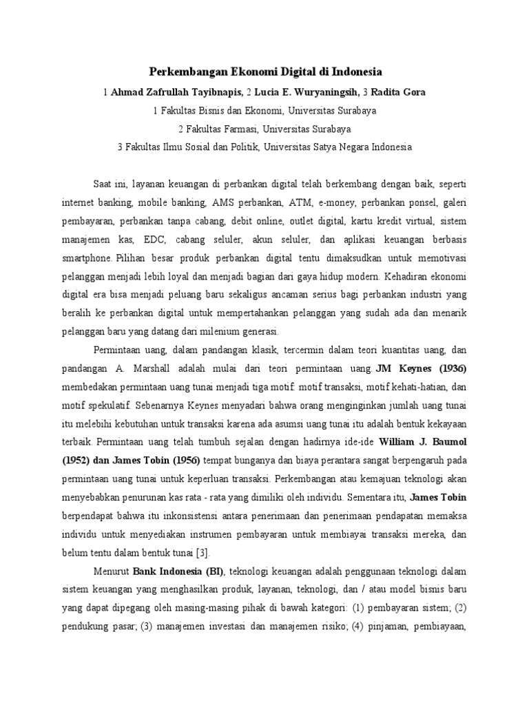 Perkembangan Ekonomi Digital Di Indonesia Pdf
