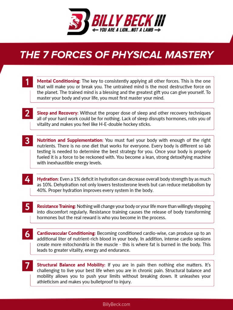 The 7 Forces of Physical Mastery: Mental Conditioning | PDF