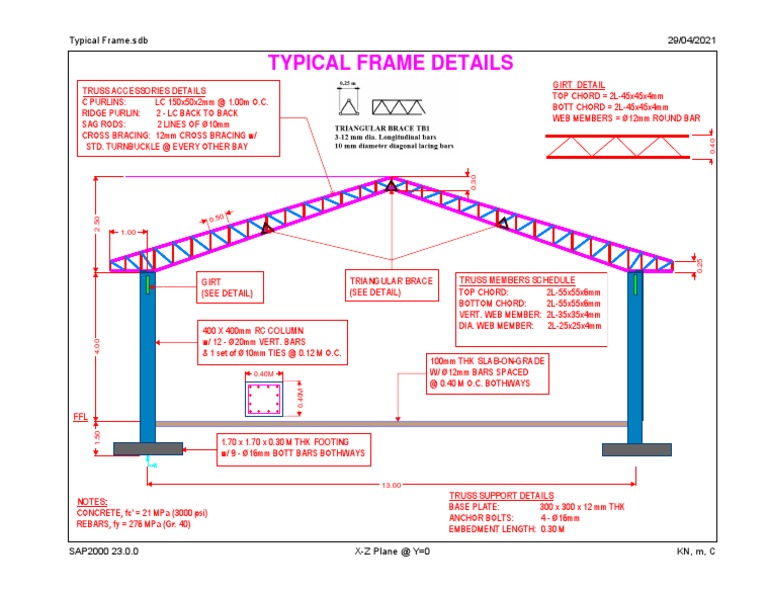 Typical Frame Details | PDF | Truss | Economic Sectors