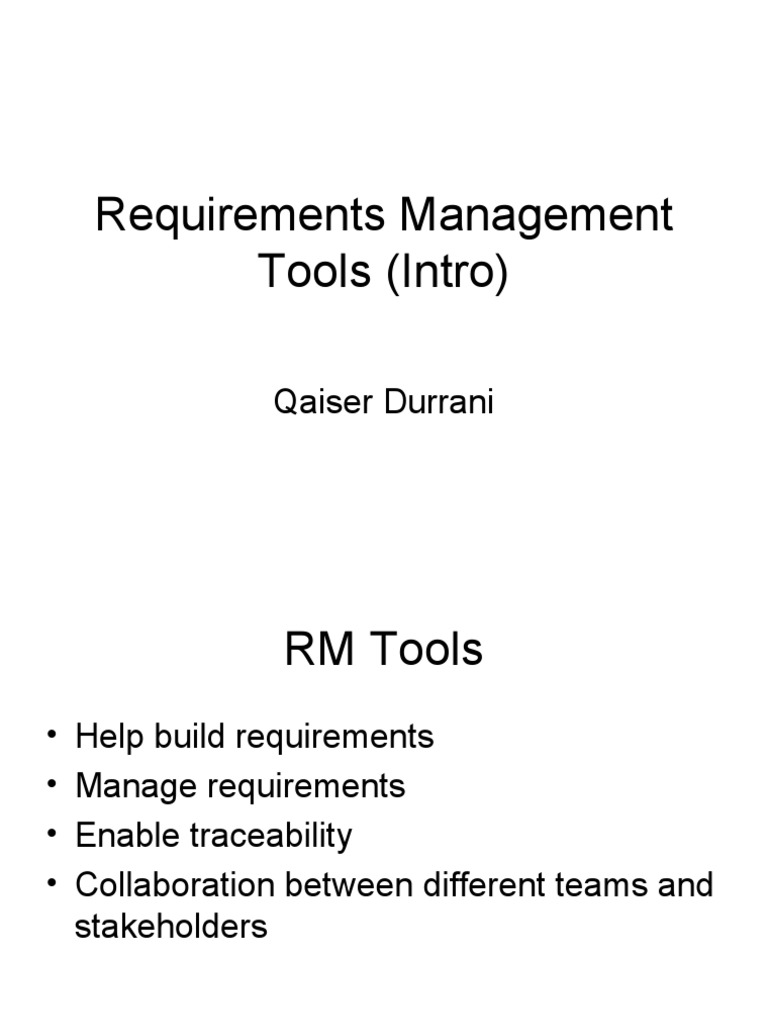 Requirements Management Tools | PDF