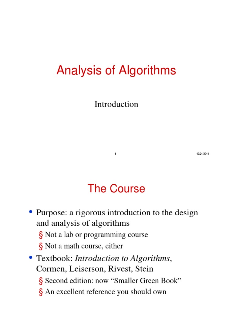 Analysis of Algorithms | PDF | Algorithms | Applied Mathematics