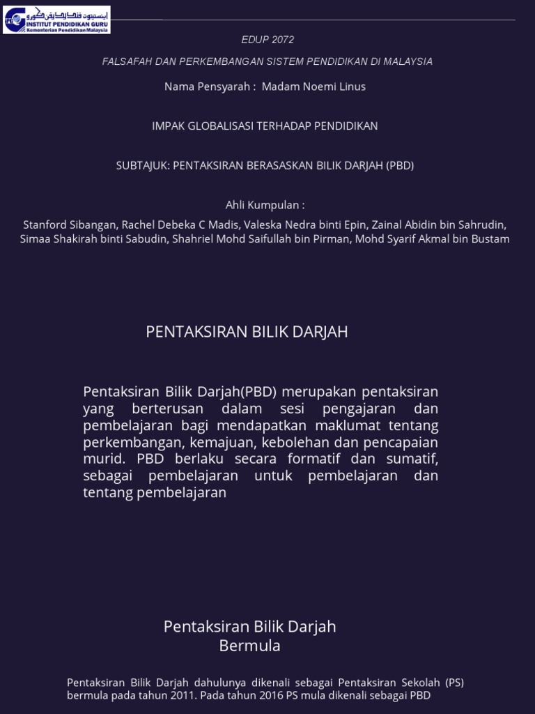 EDUP 2072 Pembentangan PBD - Kumpulan 3 | PDF