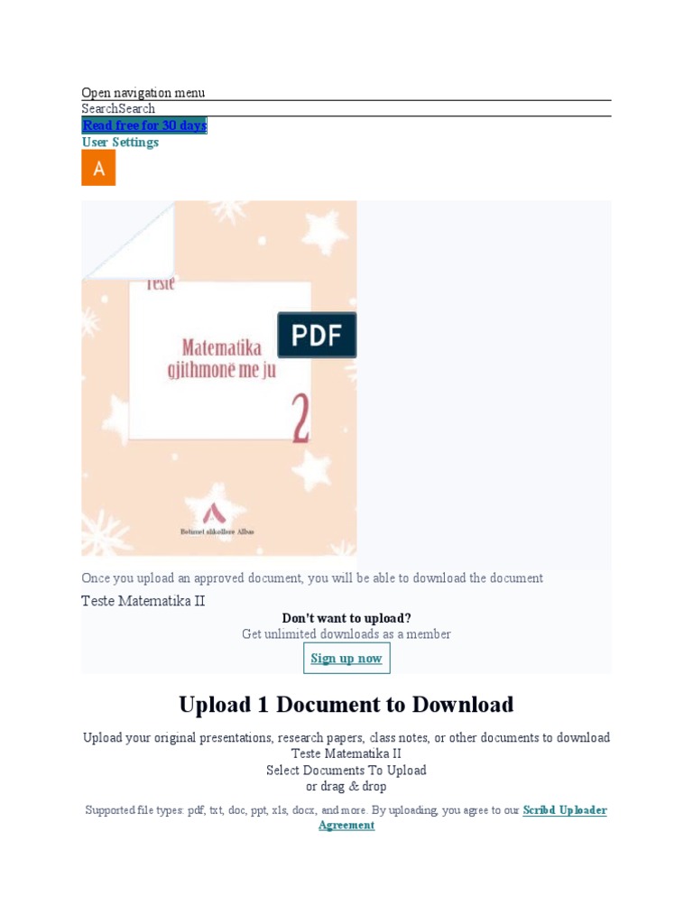 Upload 1 Document To Download: User Settings | PDF | Scribd | Multimedia