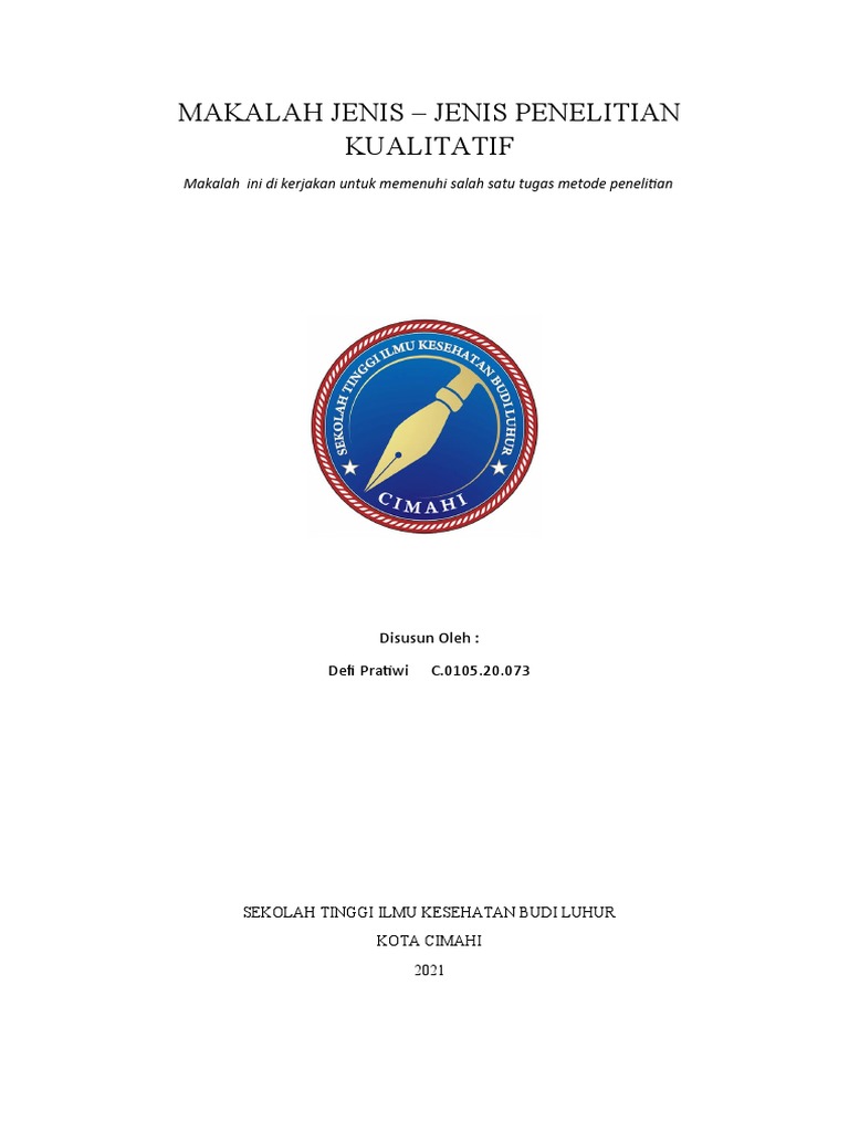 Makalah Jenis Jenis Penelitian Kualitatif | PDF