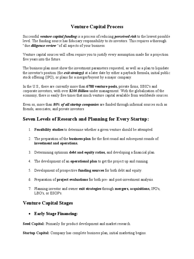 Venture Capitalism Process | PDF | Business | Corporate Finance