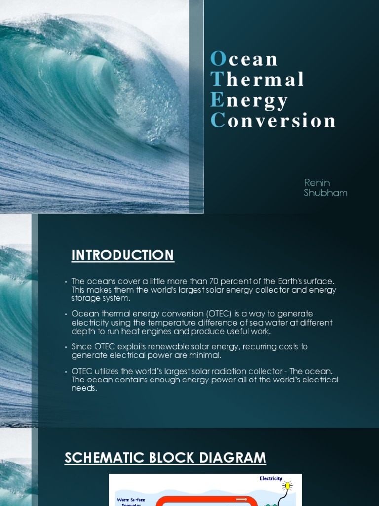 Harnessing the Ocean's Thermal Energy: An Introduction to Ocean Thermal ...