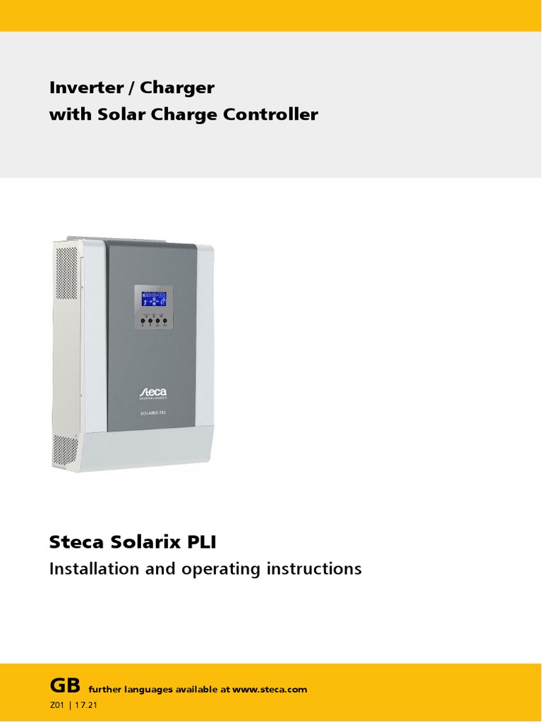 Inverter / Charger With Solar Charge Controller: Steca Solarix PLI ...
