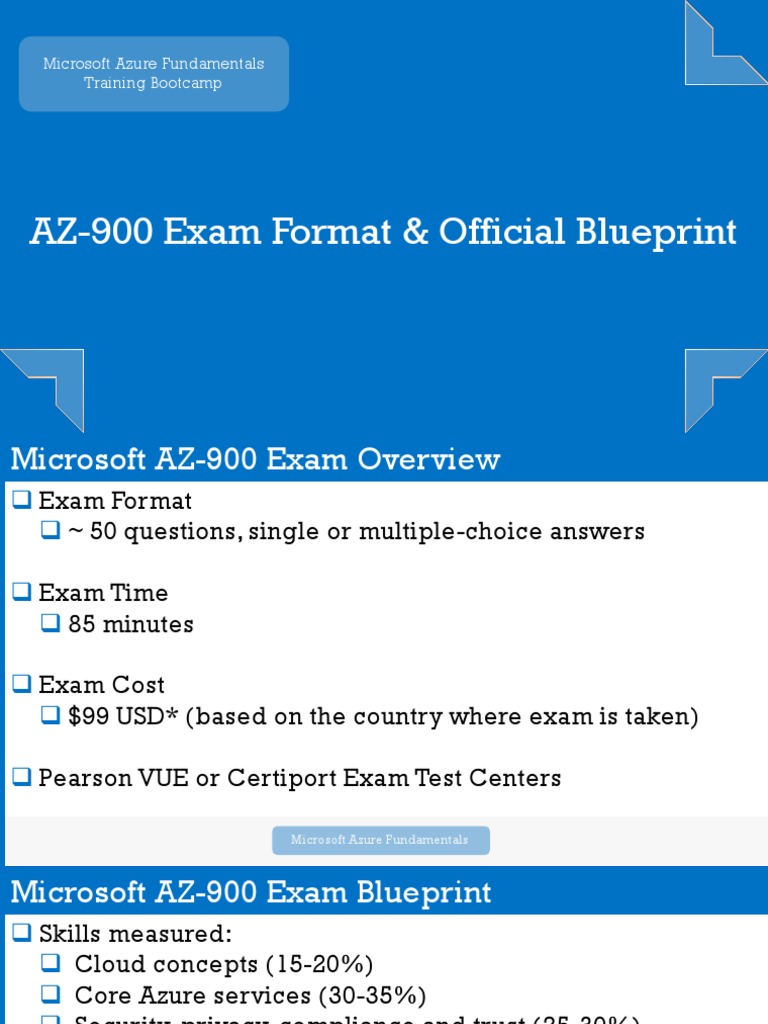 1.3 AZ-900 Exam Format - Official Blueprint | PDF