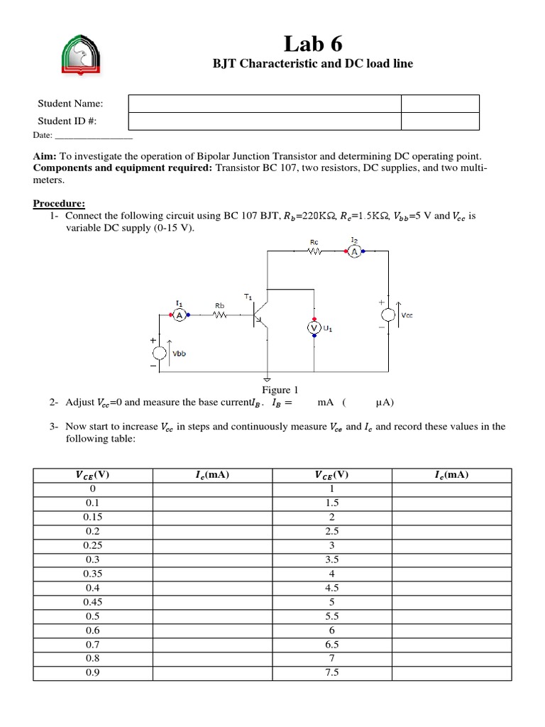 BJT Characteristic and DC Load Line | PDF
