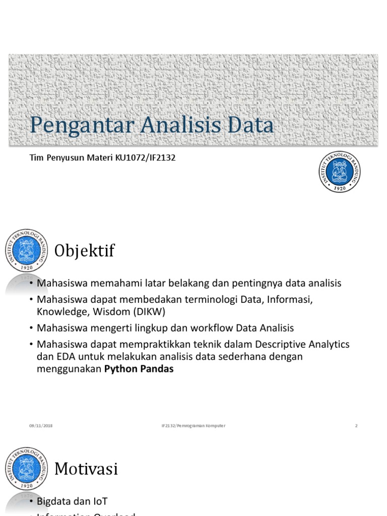 m11 IF2132 2 IntroAnalisisData | PDF | Analytics | Big Data