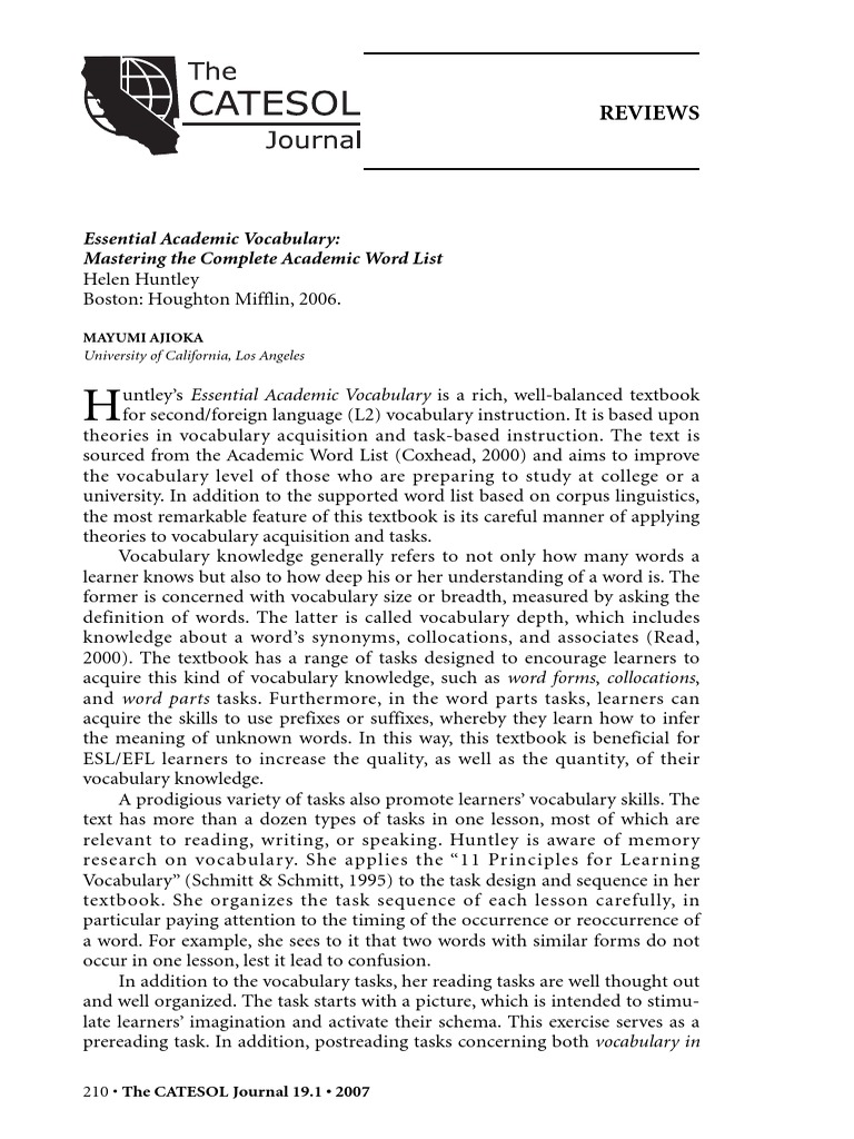 Essential Academic Vocabulary: Mastering The Complete Academic Word ...