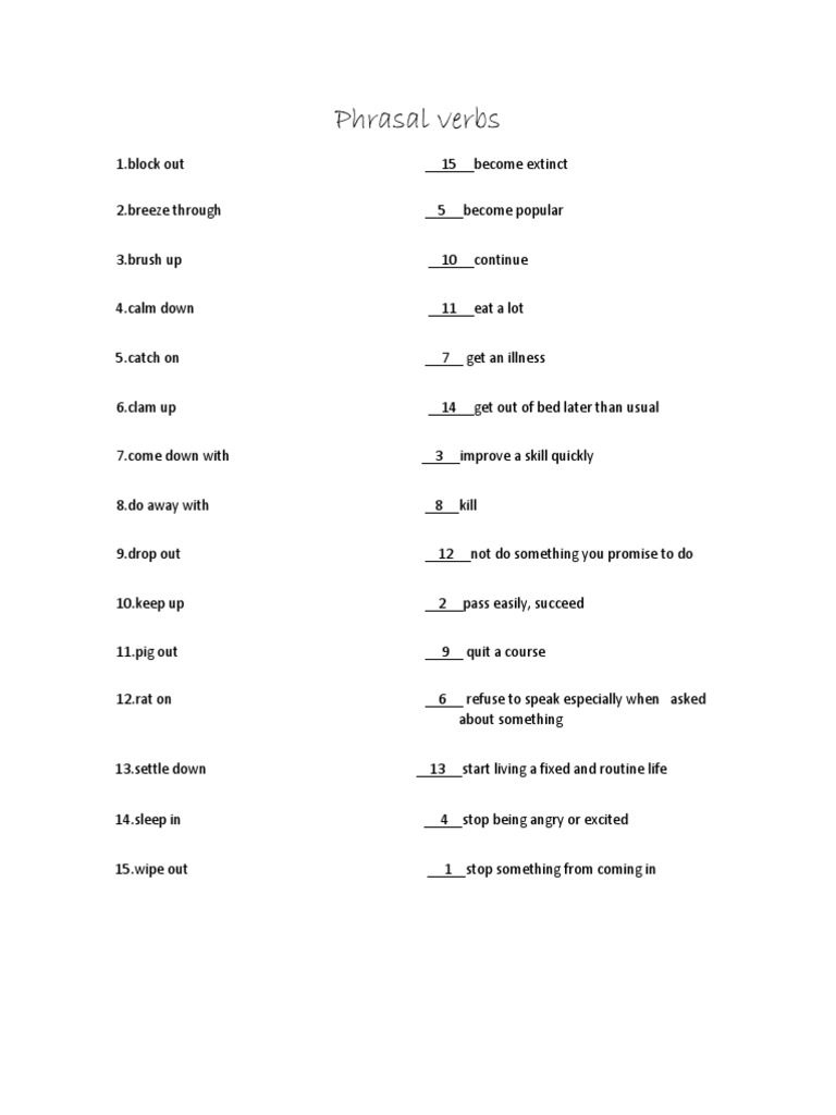 Phrasal Verbs B2 F | PDF