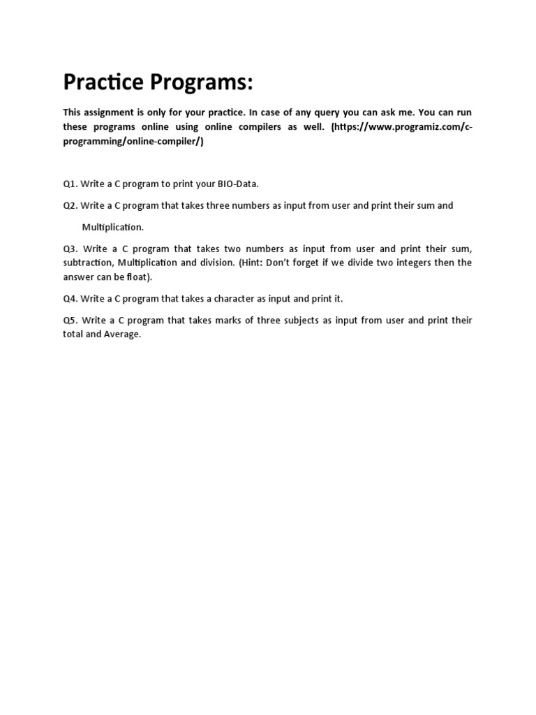 Practice Programs | PDF