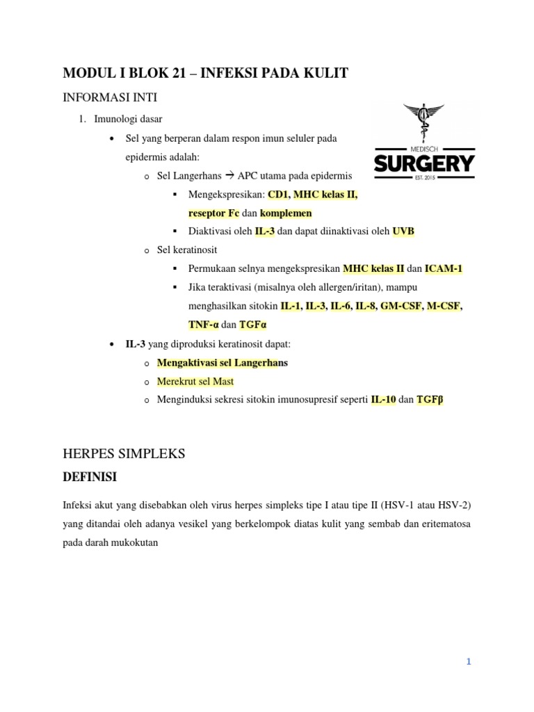 Modul I Blok 21 - Infeksi Kulit | PDF