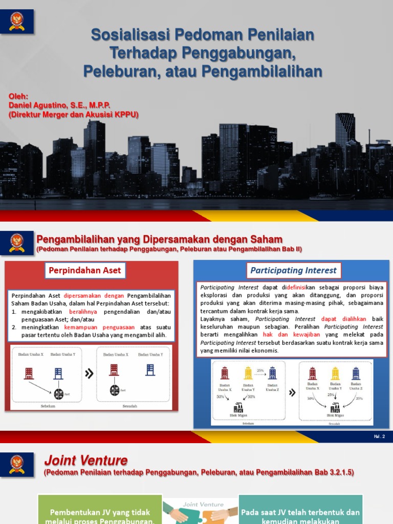 (Kppu) Materi Sosialisasi Pedoman Merger - Direktur M&a | PDF