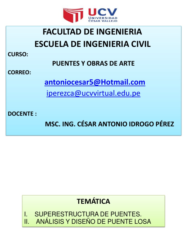 Superestructuras Puente Tipo Losa Pdf Hormigón Pretensado Puente