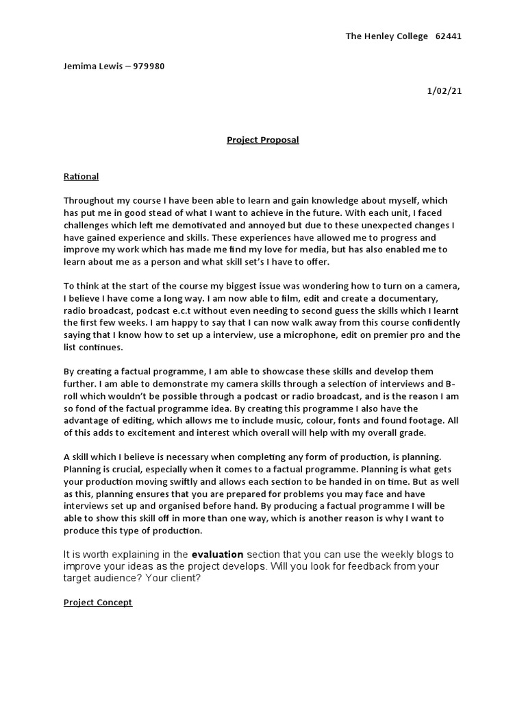 Project Proposal | PDF | Target Audience | Expert