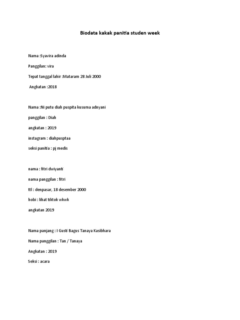 06 - Muhammad Imam Syaifullah B.K - Biodata | PDF