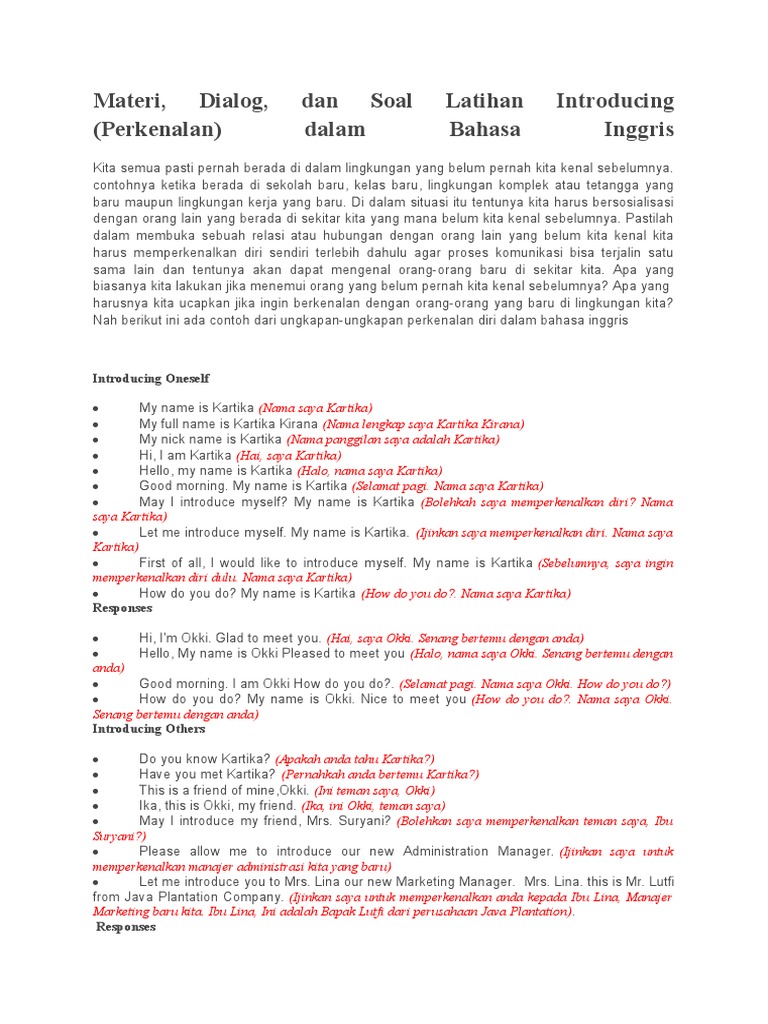 Materi Greeting | PDF