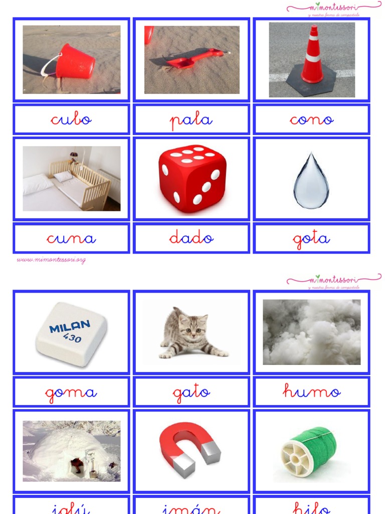 Palabras Montessori para Niños | PDF | Hogar, jardinería y bricolaje