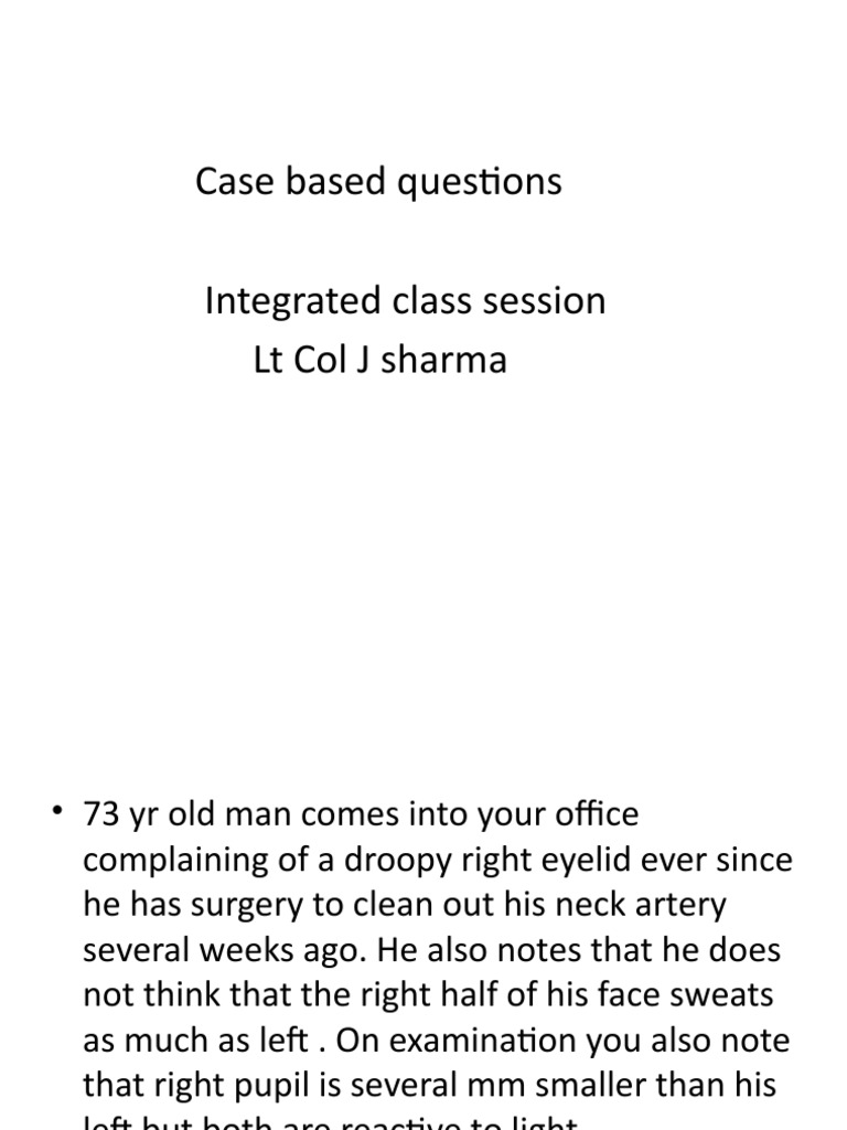 Case Based Questions | Download Free PDF | Physiology | Diseases And ...