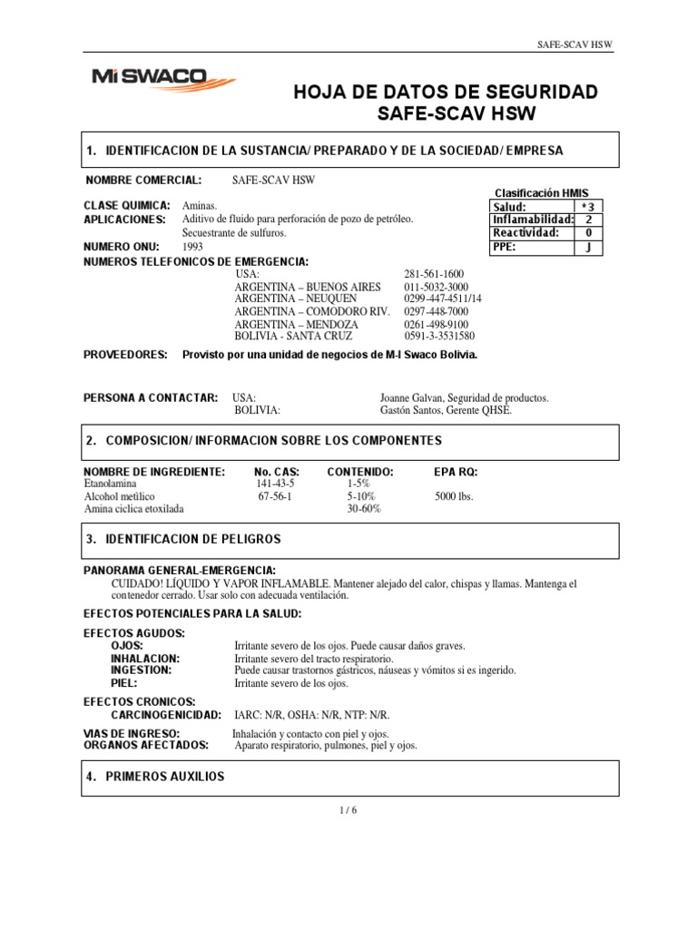Safe Scav HSW | PDF | Agua | Contaminación