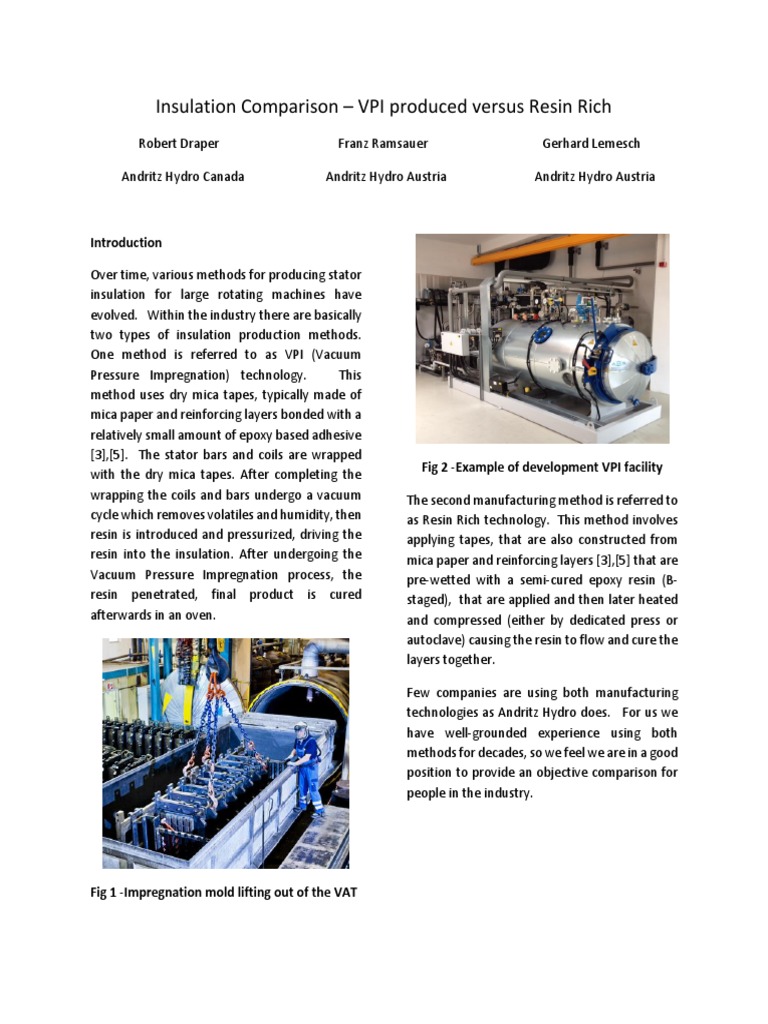 VPI vs Resin Rich Insulation Analysis | PDF | Insulator (Electricity ...