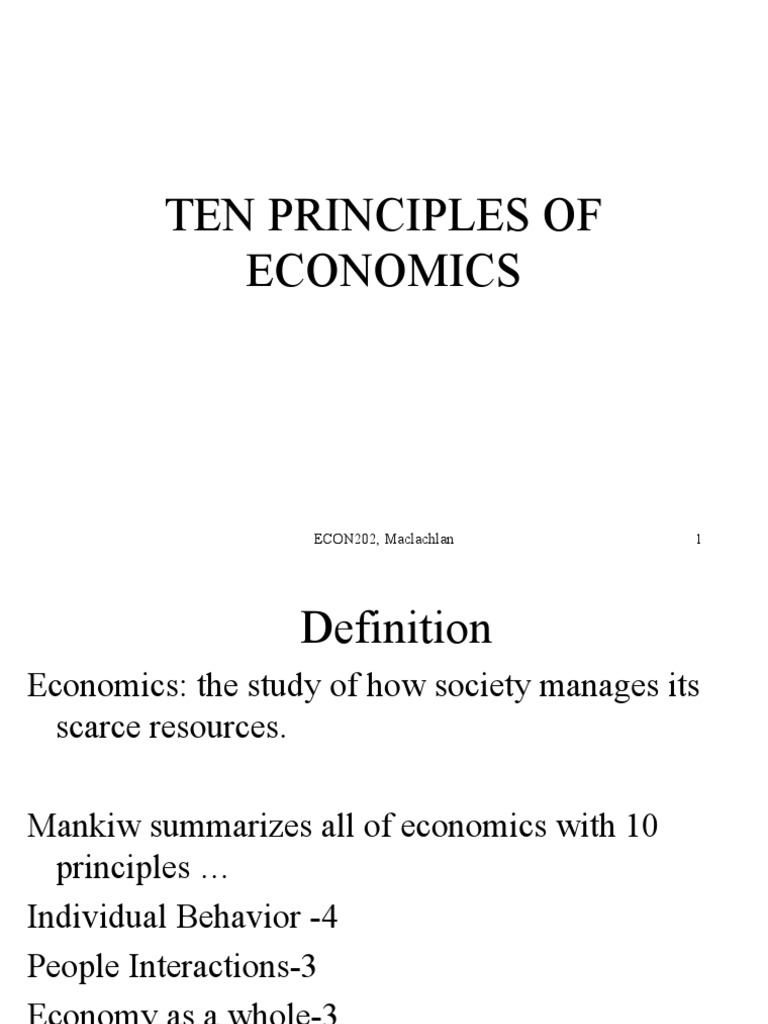 10 Principles of Economics | PDF | Trade Off | Economics