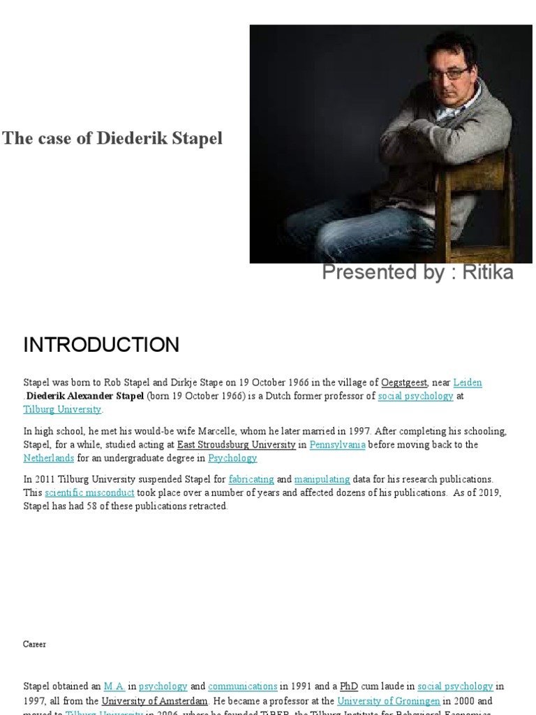 The Case of Diederik Stapel (RITIKA - MBA-BA - ) | PDF | Science ...