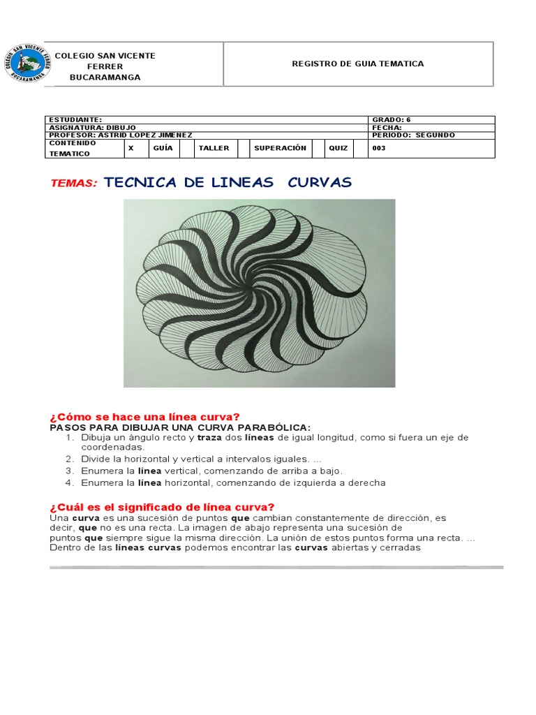 Aprendiendo sobre líneas curvas: pasos y significado | PDF
