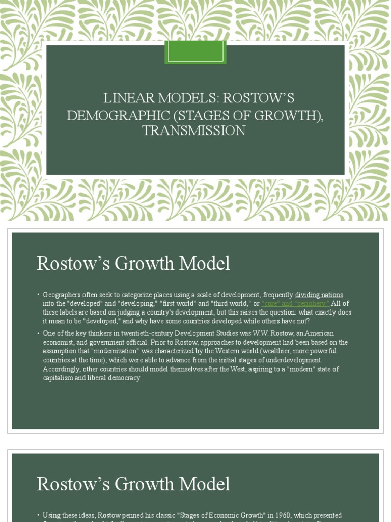 Rostow's Stages of Economic Growth | PDF | Modernization Theory ...