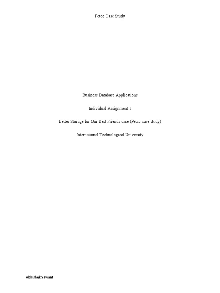 Individual Assignment 1 Petco Case Study | PDF | Computer Data Storage | Backup