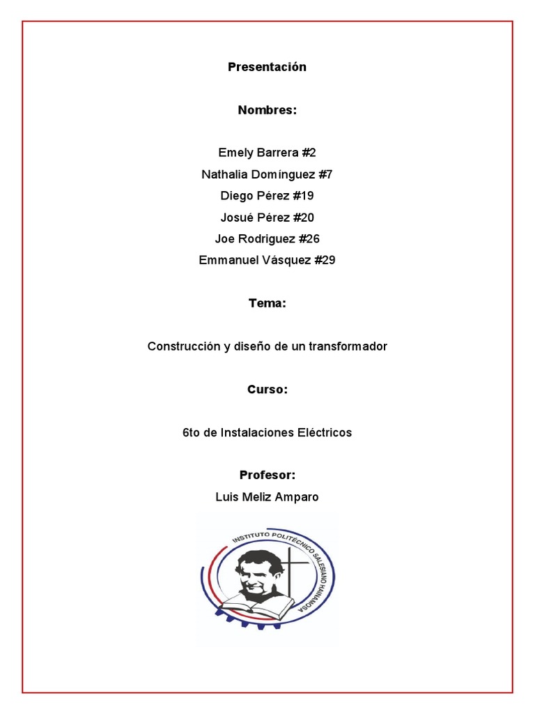 Construccion de Un Transformador | PDF | Transformador | Inductor