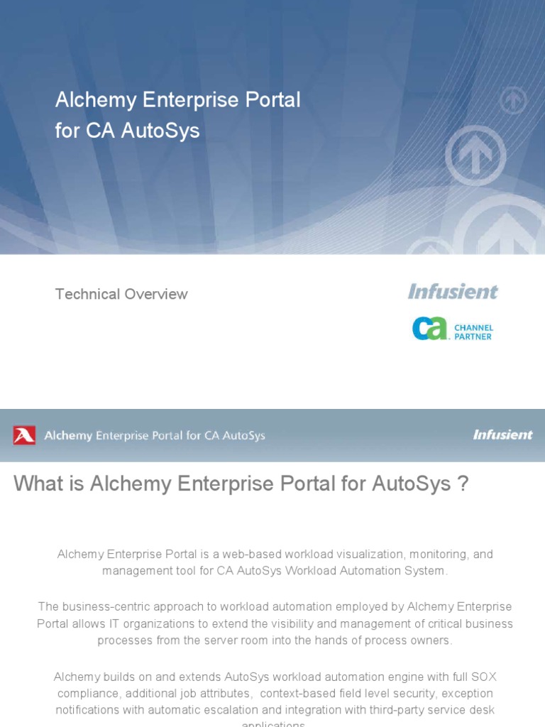 Alchemy Enterprise Portal For Ca Autosys: Technical Overview | PDF ...