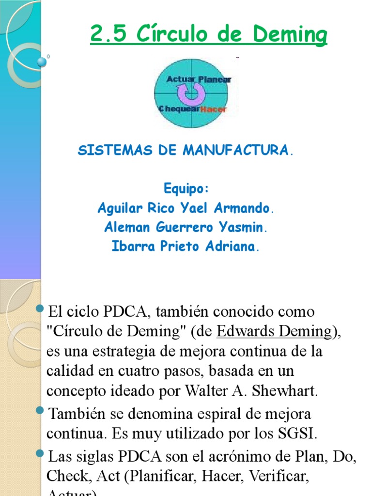 Circulo de DEMING | PDF | Economias | Calidad (comercial)