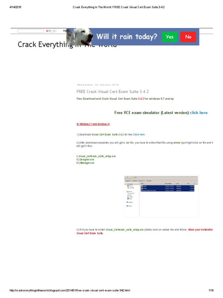 Crack Everything in The World - FREE Crack Visual Cert Exam Suite 3.4 ...