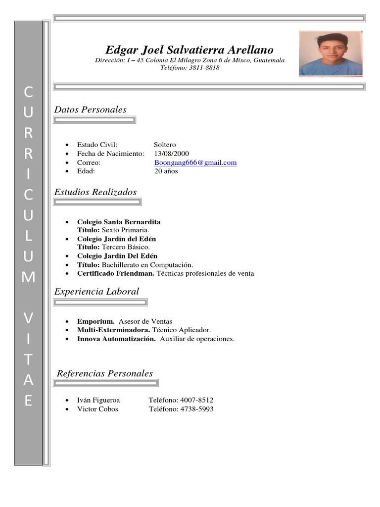 Curriculum Edgar Joel | PDF