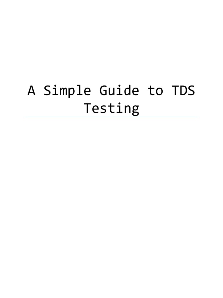Guide To TDS Testing | PDF | Aquarium | Tap Water