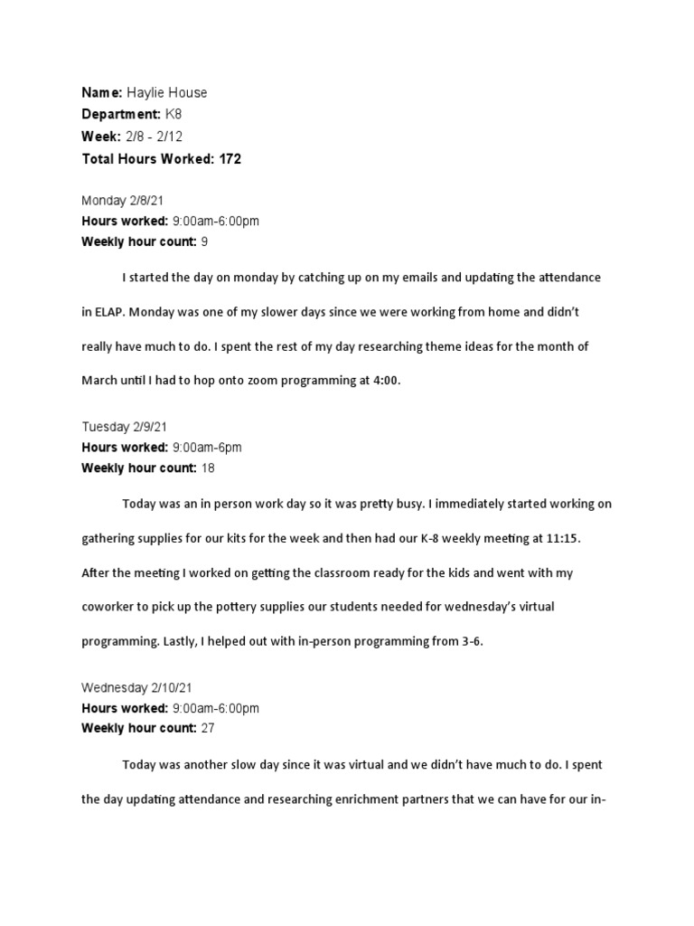 Internship Week 4 Journal | PDF