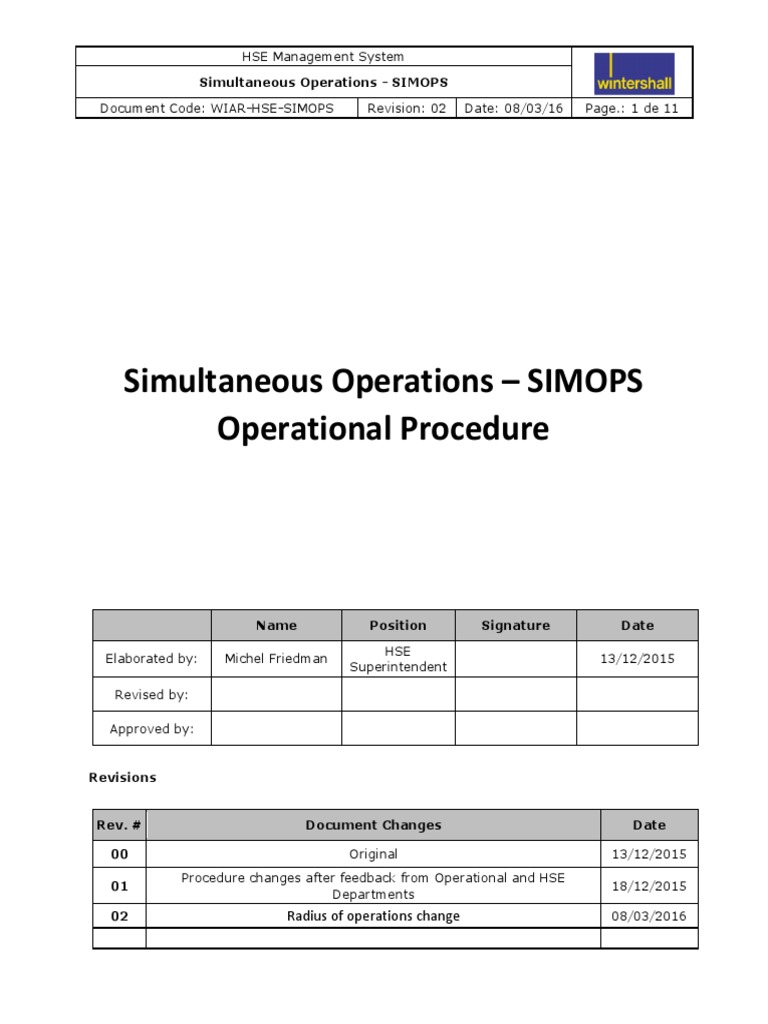 03a-Simultaneous Operations Operational Procedure | PDF | Occupational ...